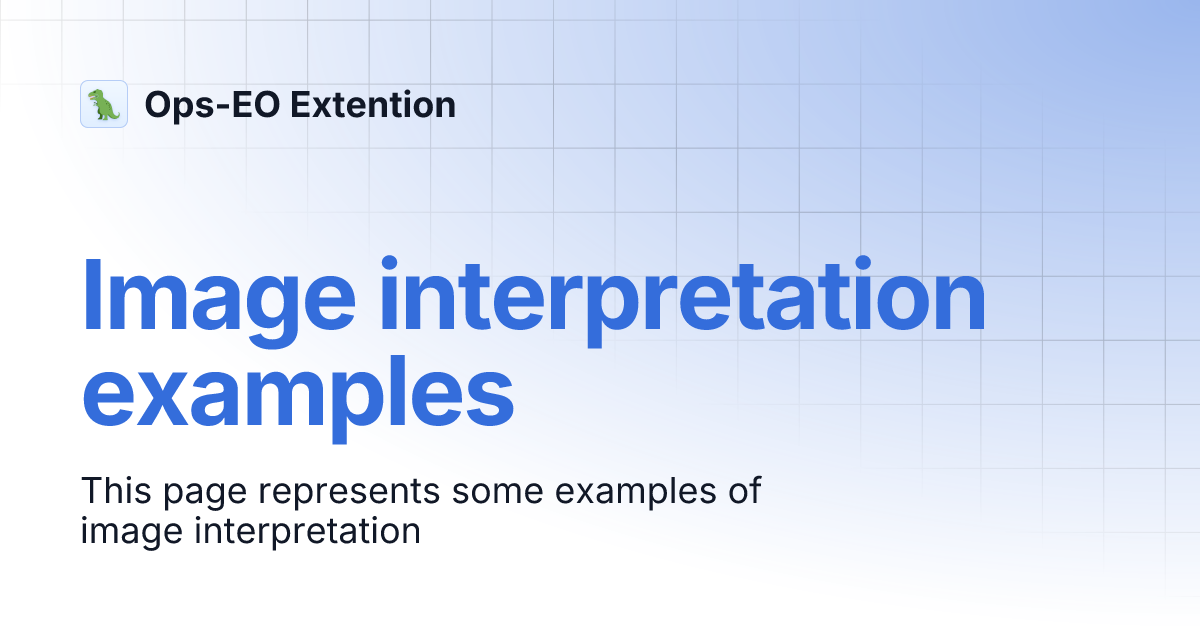 Image interpretation examples | Ops-EO Extention