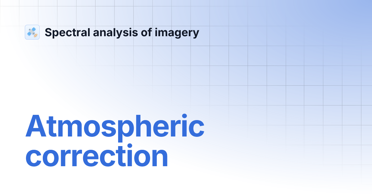 Atmospheric Correction Spectral Analysis Of Imagery
